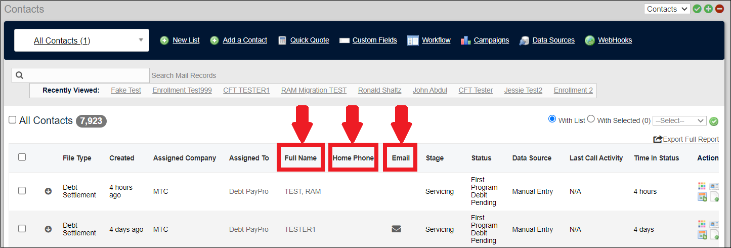 Exporting Contacts – Forth