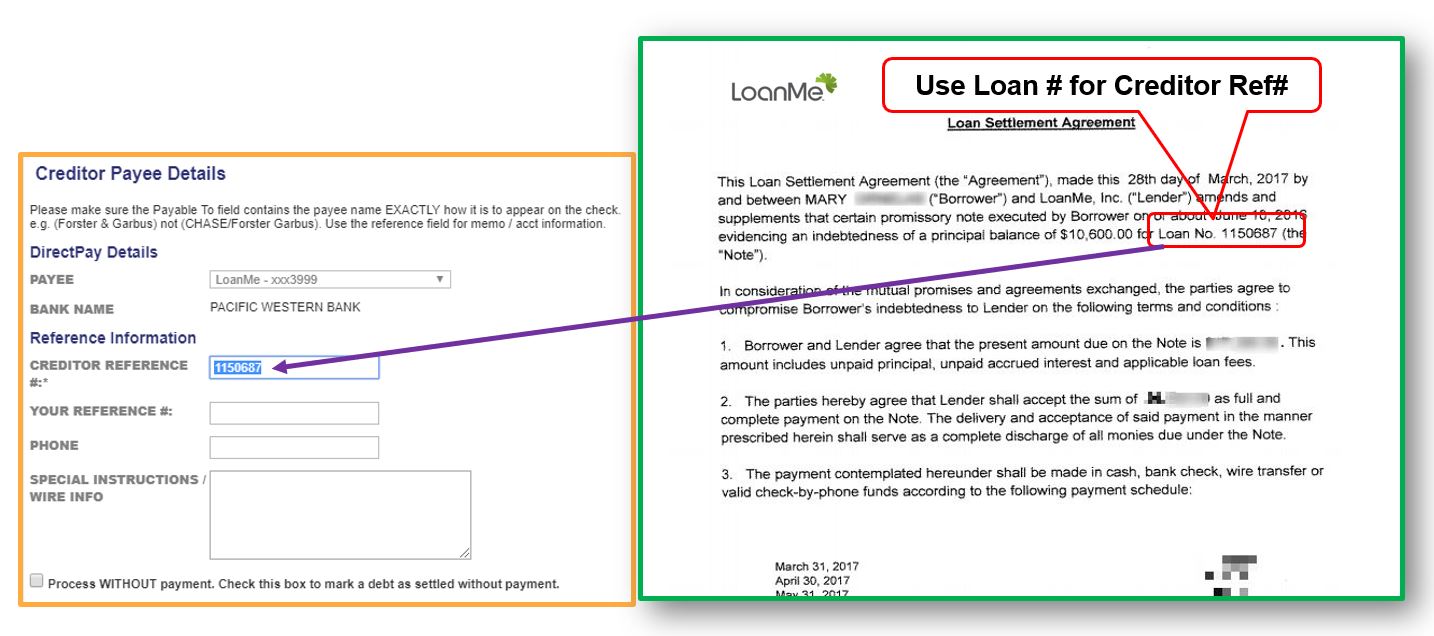 Direct Pay Set Up - Loan Me – Forth