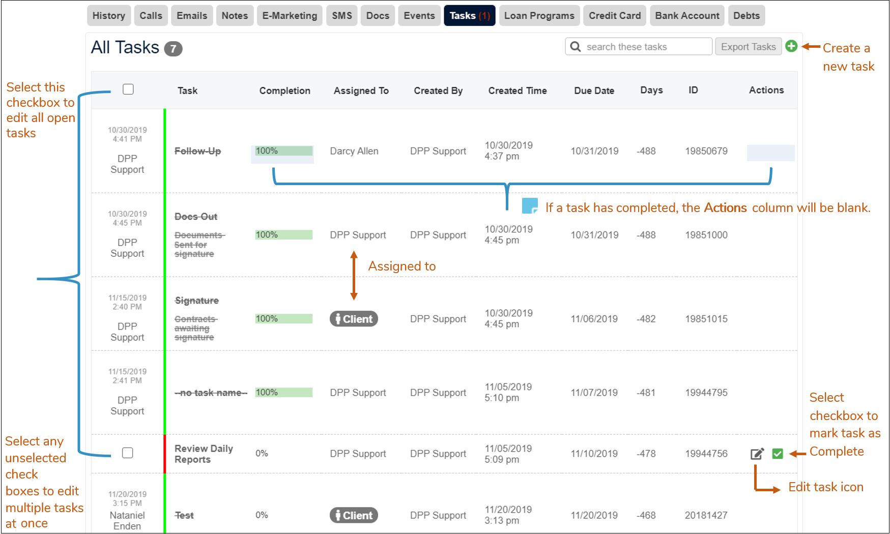 Tasks Nested Tab – Forth