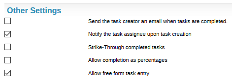 Task Settings – Forth