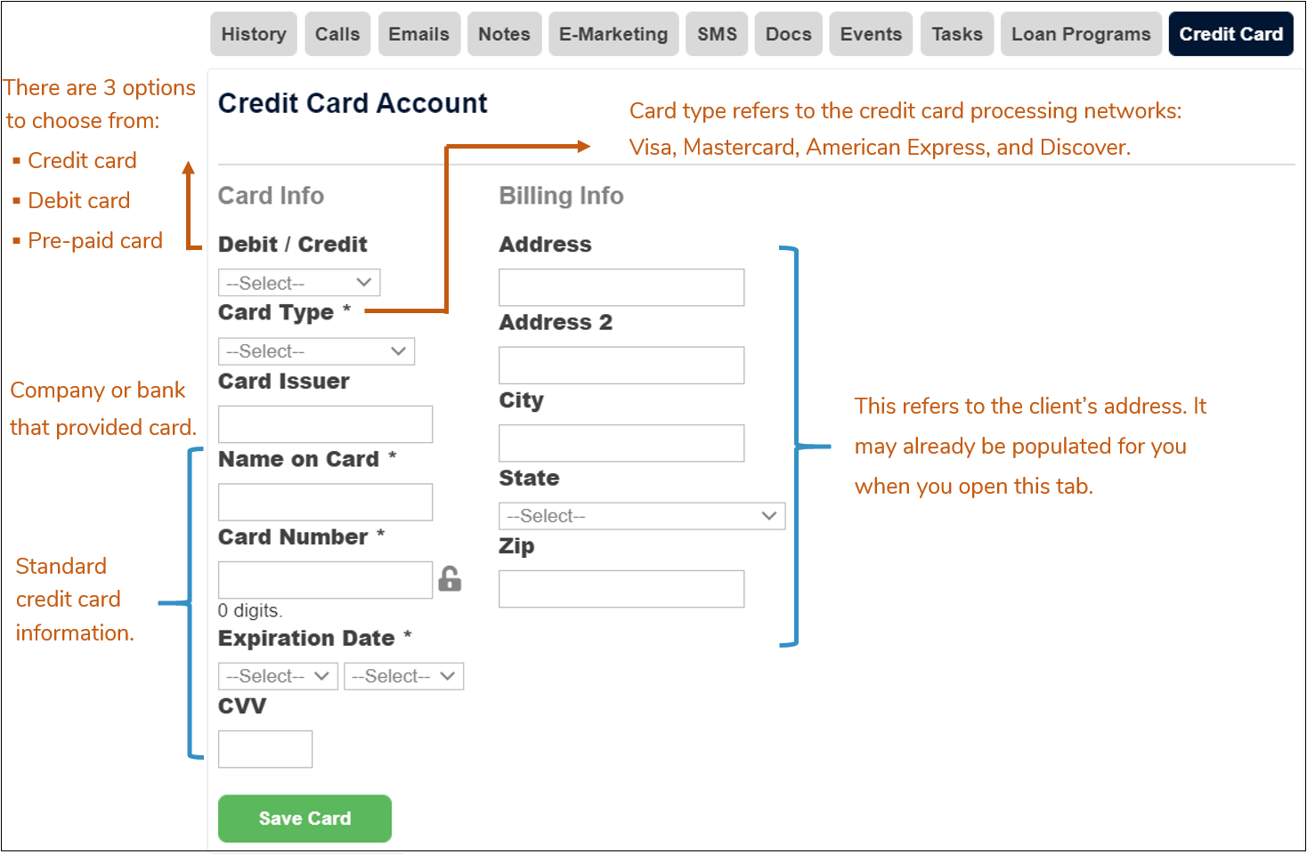 Credit Card Nested Tab – Forth