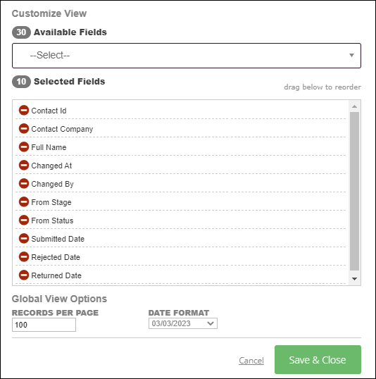 Status Change Report – Forth