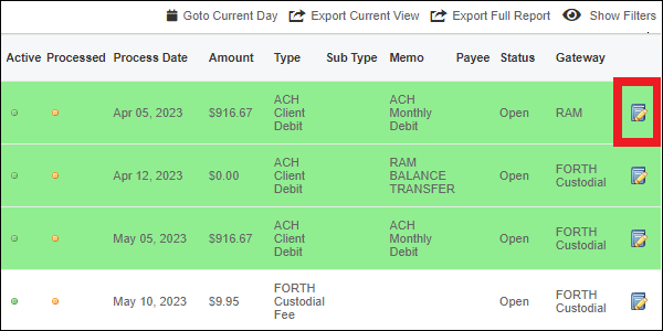Pausing / Resuming Clients Payments – Forth Pausing / Resuming Clients Payments – Forth