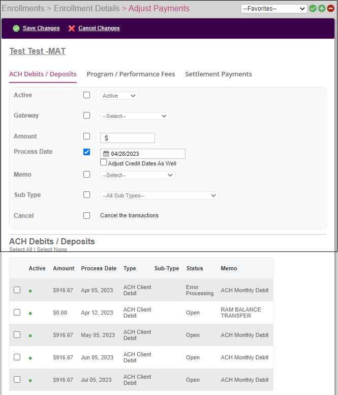 Pausing / Resuming Clients Payments – Forth Pausing / Resuming Clients Payments – Forth