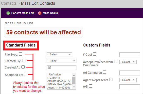 Mass Editing: Contacts – Forth