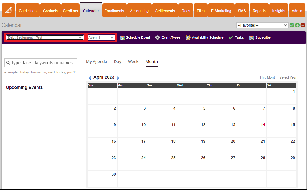 Calendar Tab – Forth