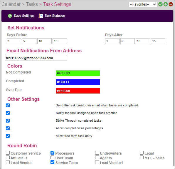 Calendar Tab – Forth