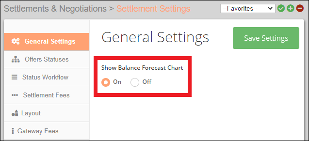 Settlement Tab - General Settings – Forth