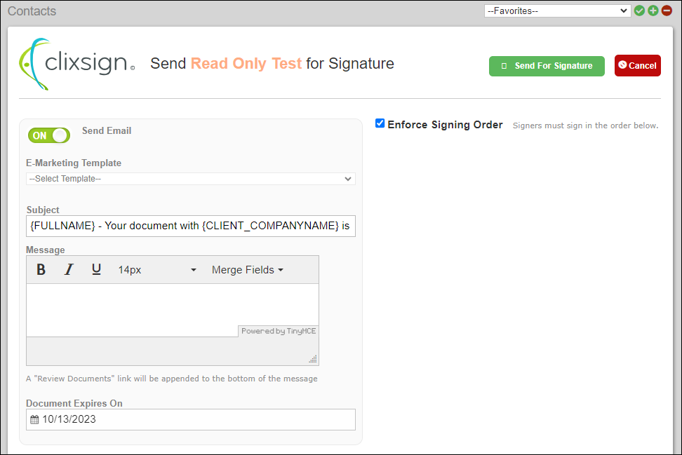 Generating and Sending Documents for Signature – Forth