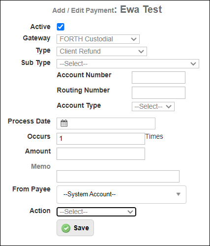 Scheduling a Client Refund – Forth
