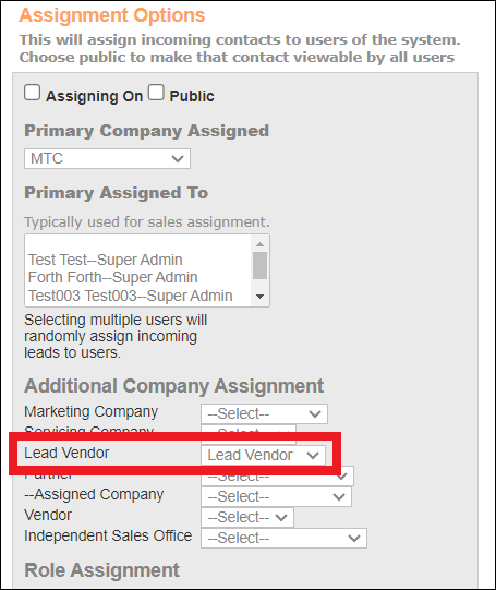 Creating User Login for Lead Vendors – Forth
