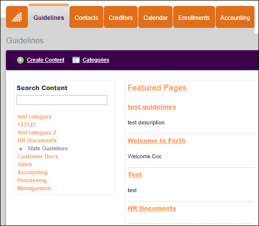 Guidelines Tab – Forth