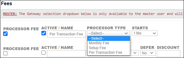 Gateway Processor Fee User Interface for non-Forth Gateways – Forth