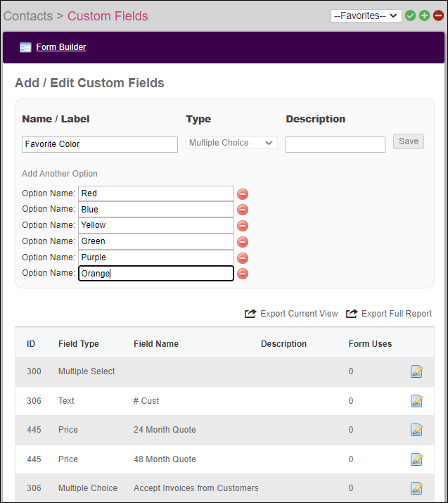 Custom Fields – Forth