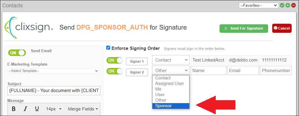 Sponsor Linked Accounts – Forth