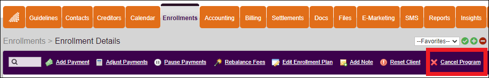 Cancel Program – Forth