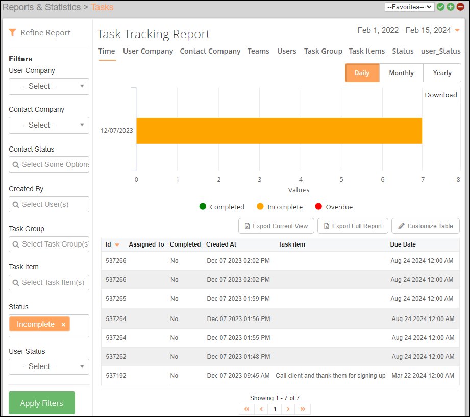 Tasks Report – Forth