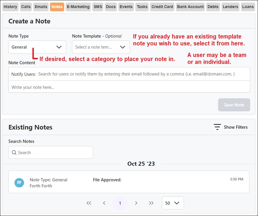 Notes Nested Tab Forth 