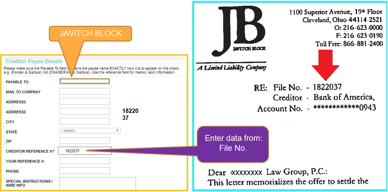 Direct Pay Set Up - Javitch Block LLC – Forth