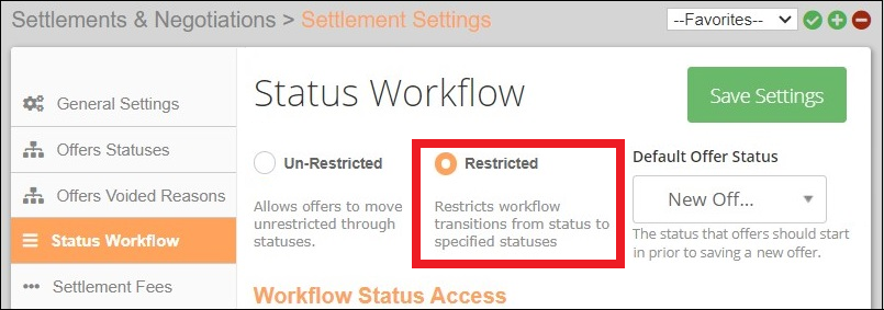Settlement Status Workflows – Forth