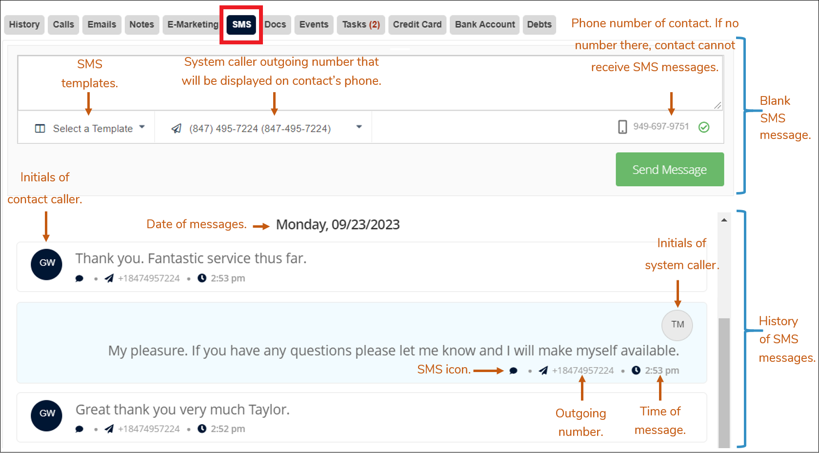 SMS Nested Tab – Forth
