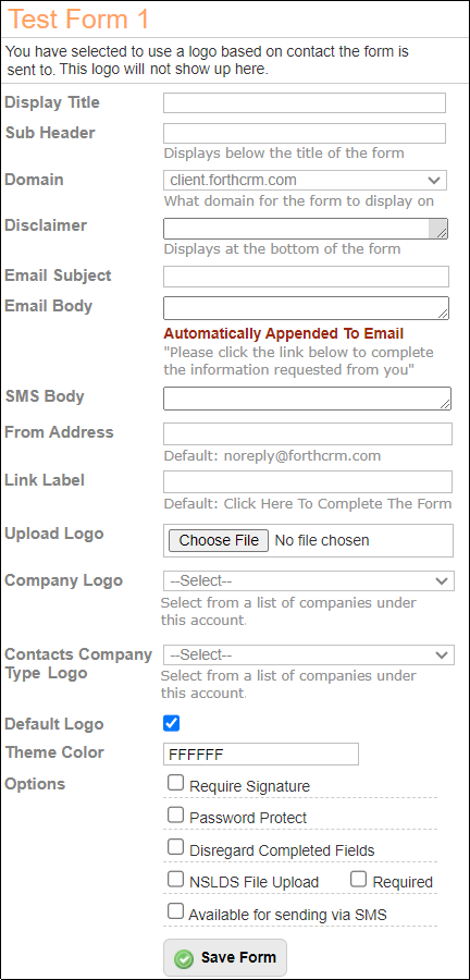 External Forms – Forth