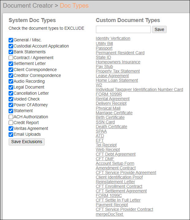 Document Types – Forth