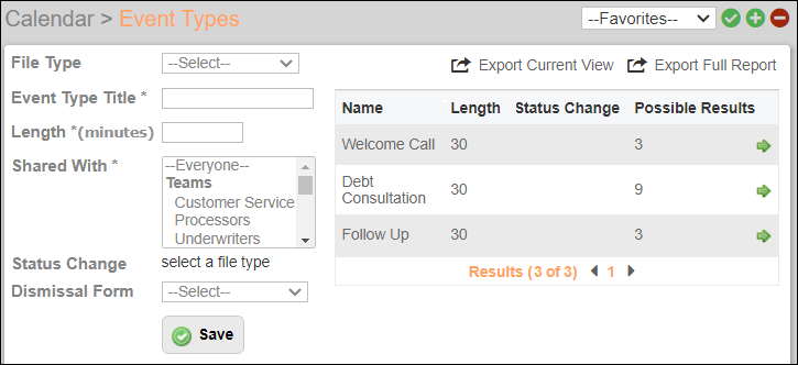 Calendar Tab – Forth