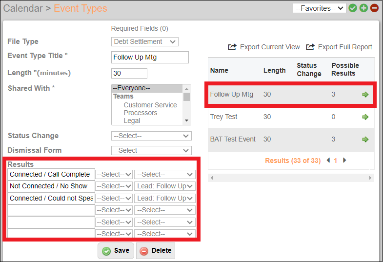 Calendar Tab – Forth