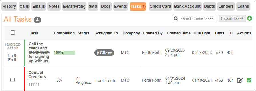 Calendar Tab – Forth