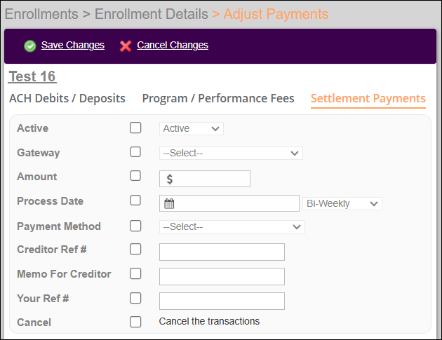 Entering Creditor Reference Numbers – Forth