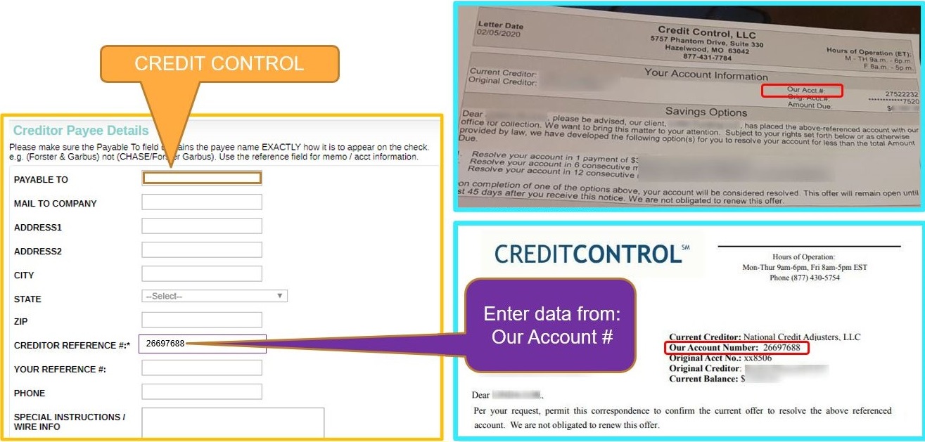 Direct Pay Set Up - Credit Control – Forth