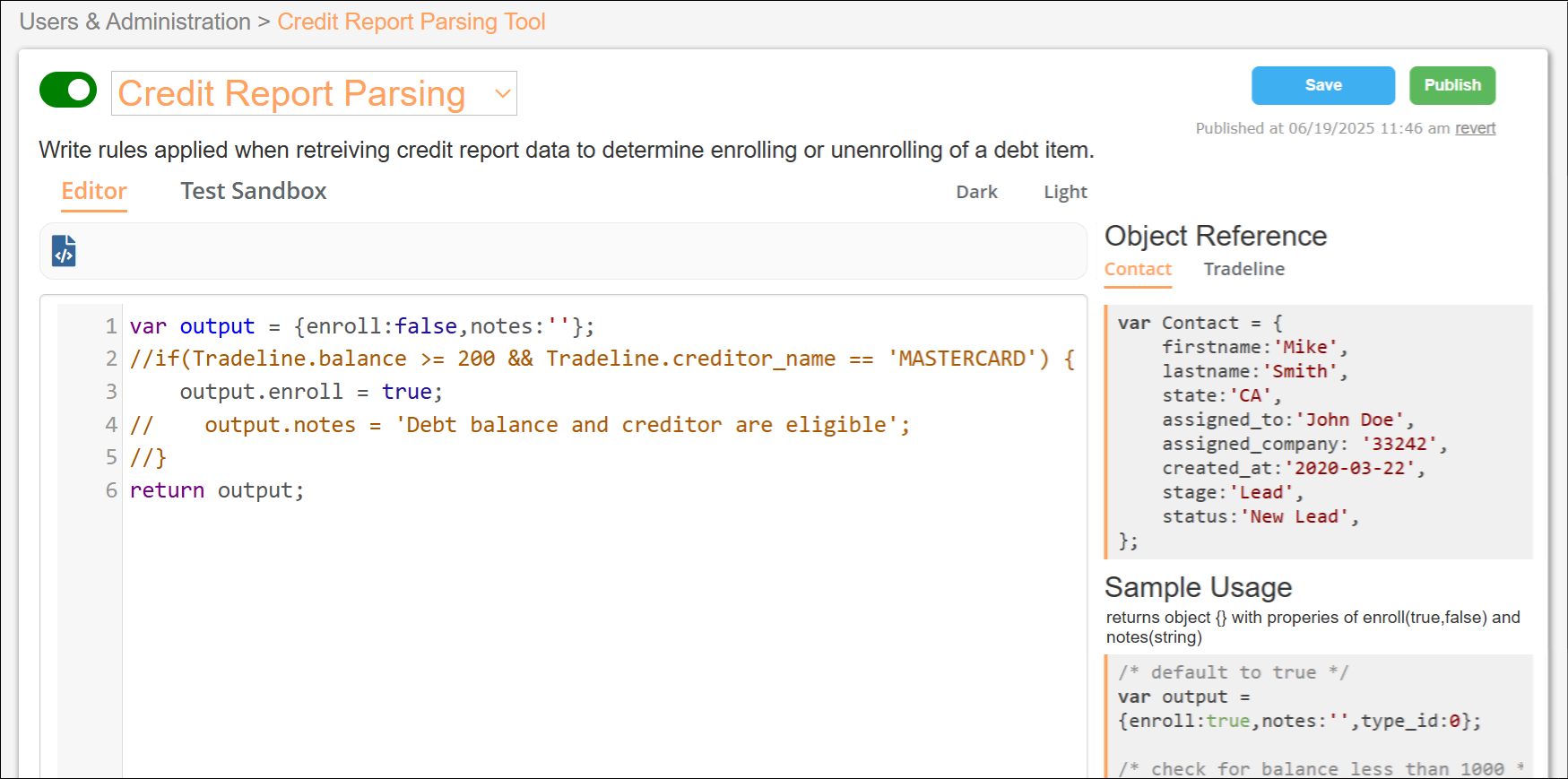 Using the Parsing Tool – Forth
