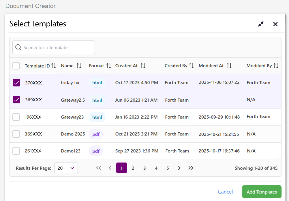 Document Packages – Forth