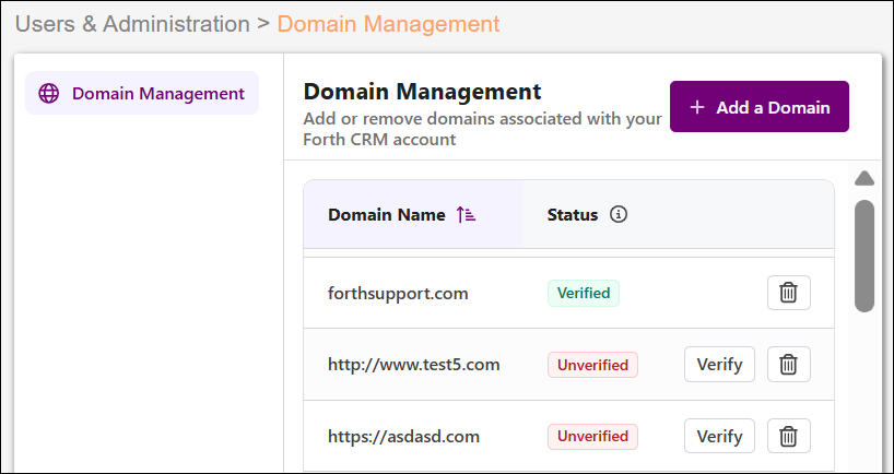 Arrow Email Domain Management – Forth