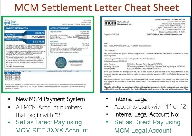 Direct Pay Set Up - Midland Credit Management (MCM) – Forth