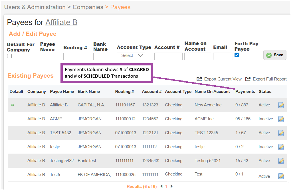 DRSP Payee Management – Forth